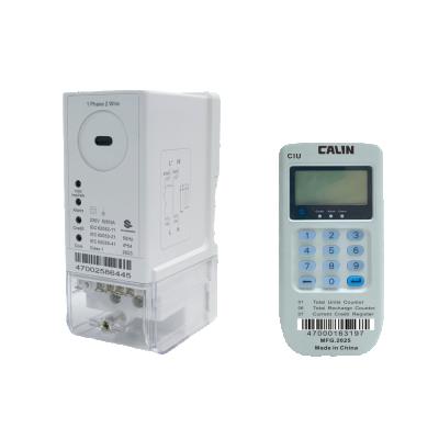 China Solar PV Plants Mini Grid Electricity STS Single Phase Din Rail Mounted Kwh Meter With Customer Interface Unit for sale