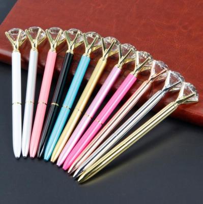 China Fashion design Colorful metal engraving twist crystal ball pen for sale