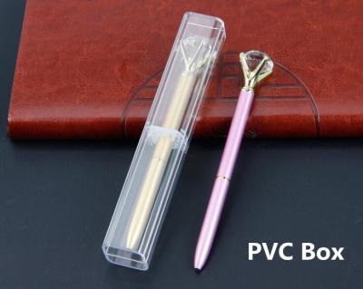 China PVC box package advertising pen diamond pen student gift pen custom metal diamond ballpoint pen for sale