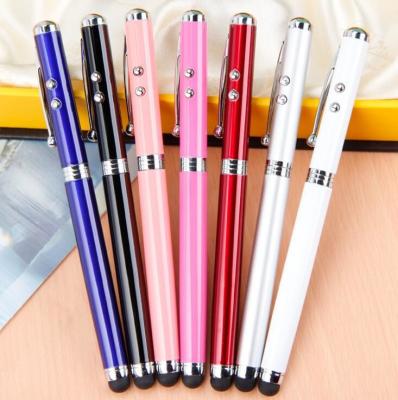 China Hot Selling 4in1 Laser Pointer LED Flashlight With Parker Pen Stylus Metal ball pen for sale