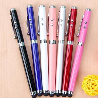 China 4IN 1 LED Light metal pen ,Touch srceen phone metal pen ，laser light pen, metal ball pen for sale
