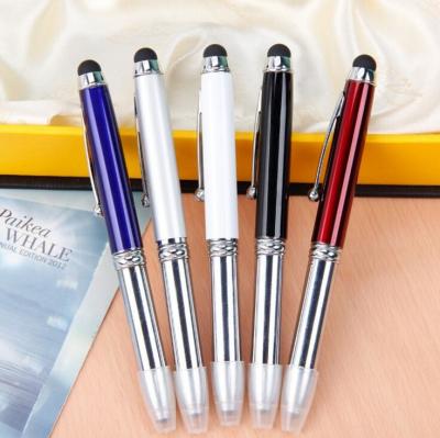 China 3 in 1 multifunction stylus pen with led light metal pen with logo print pen for gift for sale