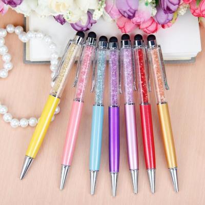 China Hot sale Advertising Crystal metal pen with touch screen metal ball pen for sale