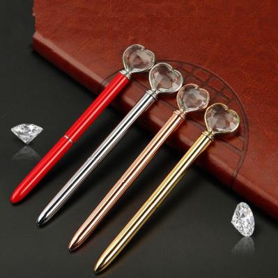 China Different Colors Crystal Diamond Pen promotional gift ball pen Shiny Metal Ball Pens for School Office for sale