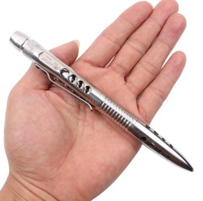 China Stainless steel tactical defense pen LED pen with light multi-purpose self-defense pen tactical pen with Logo printing for sale