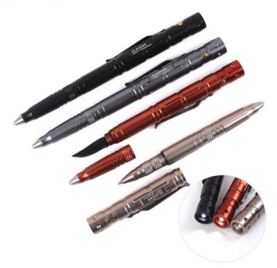 China LED lights tungsten steel tactical pen outdoor multi-purpose defense pen for sale
