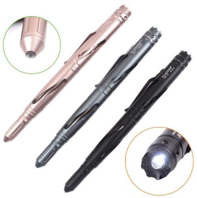 China LED flashlight tungsten steel tactical pen defensive pen for sale