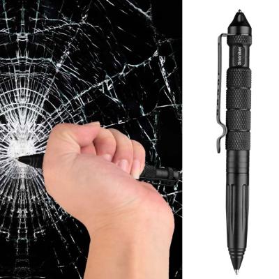 China Aircraft Aluminum Defender Tactical Pen with Glassbreaker, Black color for sale