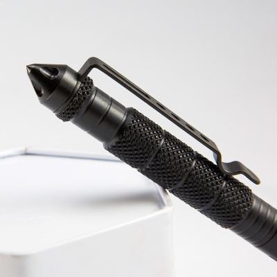 China Aircraft Aluminum Defender Tactical Pen with Glassbreaker, Black color for sale