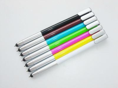 China Hot selling Lacquer color barrel and clip printed Logo stylus plastic pen for sale