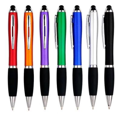China Screen touch stylus plastic ball pens with custom logo for sale