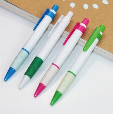 China Cheap Plastic Items Grip Ball Pen With Logo for sale