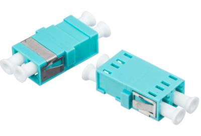 China LC UPC aan LC UPC Multimode Plastic Aqua Fiber Coupler, Optische de Adaptervezel van 10G OM3 Te koop