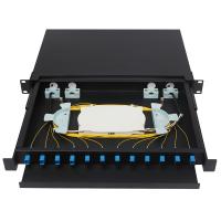 China 12 Core 1U Rack Mount Fiber Optic Patch Panel For FTTX Network Cable Management for sale
