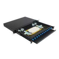 China 12 Core 1U Rack Mount Fiber Optic Patch Panel For FTTX Network Cable Management for sale