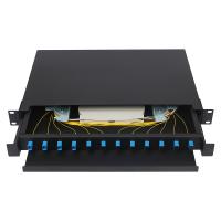 China 12 Core 1U Rack Mount Fiber Optic Patch Panel For FTTX Network Cable Management for sale