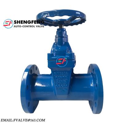 China DIN3302 F5 PN16 cast iron water resilient seat wedge gate valve price for sale
