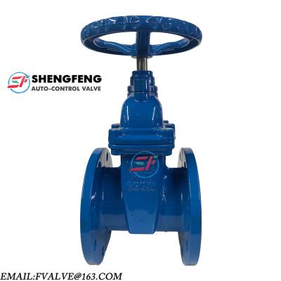 China soft sealing GGG50 DIN PN16 F4 ductile iron gate valve for sale