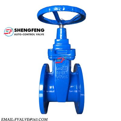 China DIN F4 ductile iron resilient seat wedge NRS water gate valve for sale