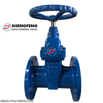 China PN10 PN16 Hand wheel Resilient Seated Cast Iron Flanged Gate Valve for sale