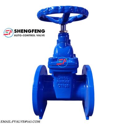 China Cast Iron Resilient Seated Hand Wheel Operated Flange Sluice Gate Valve for sale