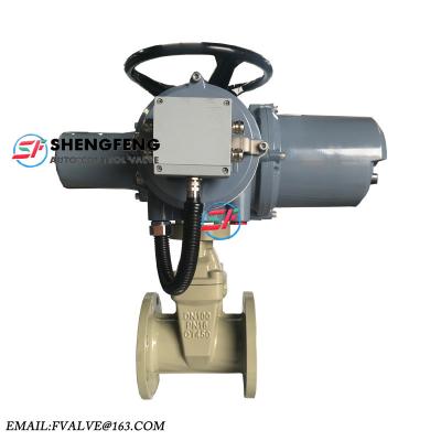 China DN100 pn16 QT450 ductile iron 380V 220V motorized electric gate valve for sale