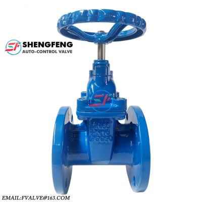 China 50mm Cast Iron Pn16 Dn100 Water Din 3352 F4 Resilient Seated Gate Flanged Valve for sale
