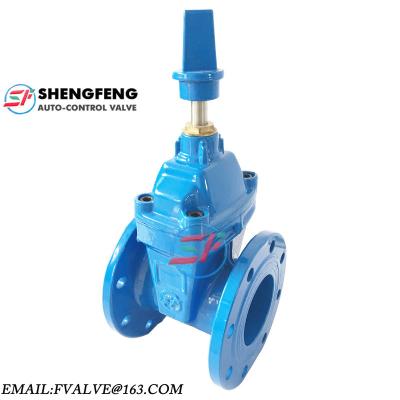 China DIN GOST Py16 Rubber Resilient Elastic Seat flange Cast Iron Gate Valve for sale
