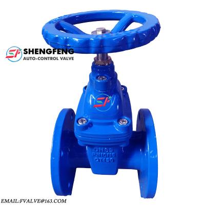 China PN10 PN16 Hand wheel Resilient Seated Cast Iron Flanged Gate Valve for sale
