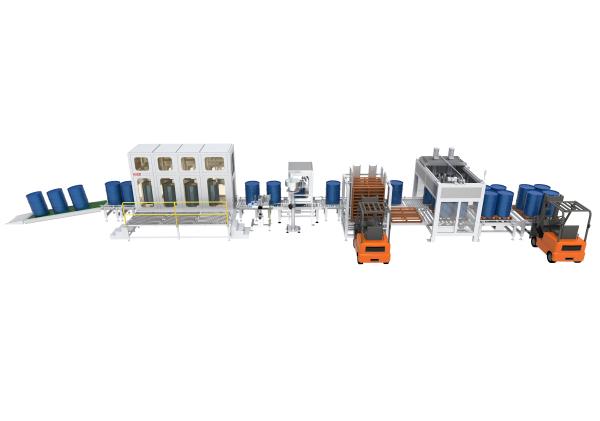 200L IBC полностью автоматическая многофункциональная производственная линия для открытия, заполнения и закрывания