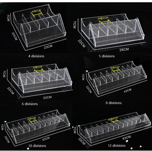 Acrylic belt display stand with multiple divisions