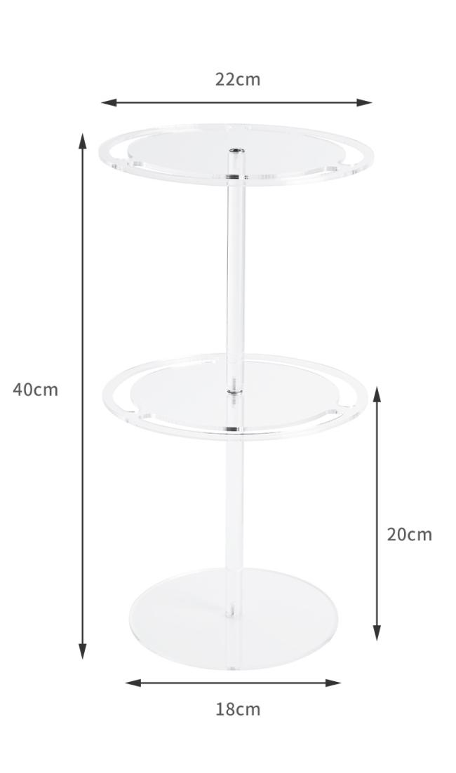 Double layer sunglasses display stand measuring 40cm/15.75 inches in height