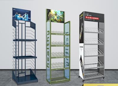 China Versatile Custom Retail Metal Display Supermarket Display Rackes And Shelves for sale