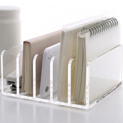 China 3 Section Desk Mail Organizer 5 Section Clear Lightweight Acrylic File Holder for sale