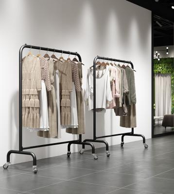 China Rolling Commercial Clothing Display Racks 200MM Retail Garment Rack for sale