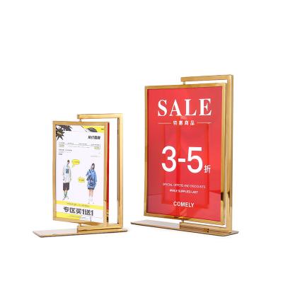 Cina Espositore da banco girevole in metallo SS per poster A4, supporto per informazioni, 25 cm in vendita
