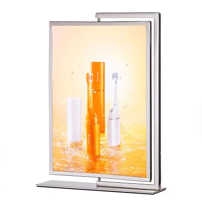 China 25CM A5 Metal Retail Display Racks 0.8KG Vertical Sign Holder Tabletop Signage for sale