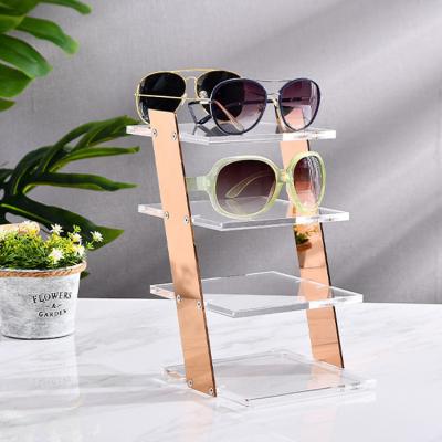 China Custom Clear Acrylic Stands 4 Layer Countertop Display Rack For Sunglasses for sale