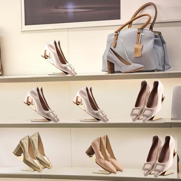 Quality V Shape Retail Shoe Display Rack Metal High Heel Display Rack Holder For Home for sale