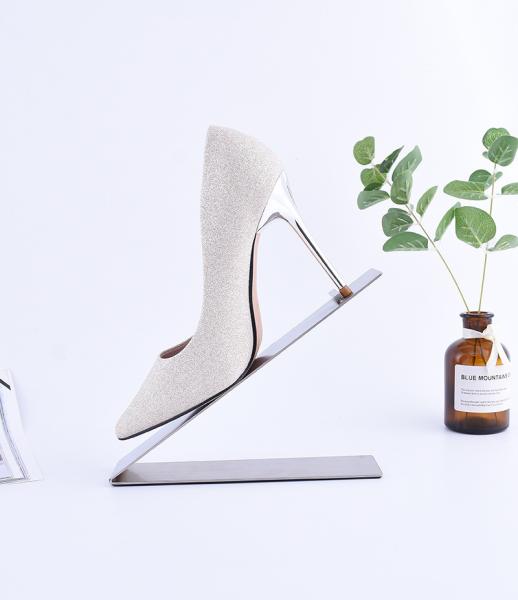 Quality V Shape Retail Shoe Display Rack Metal High Heel Display Rack Holder For Home for sale