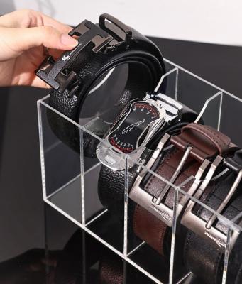 China multi Divisions 12.5cm Acrylic Display Stands Holder Belt Display Stands For Storage Box for sale