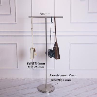 China T Shape Metal Retail Display Round Base Adjustable Height SS Display Rack For Clothing for sale