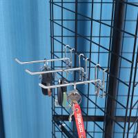 China Custom Store Metal Wire Display Racks Hanging Hook Grid Panel Display Rack 35cm for sale