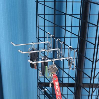 China Custom Store Metal Wire Display Racks Hanging Hook Grid Panel Display Rack 35cm for sale