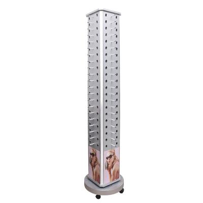 China 4 Sided Custom Display Stands 1740mm 84 Pairs Floor Standing Sunglasses Display for sale