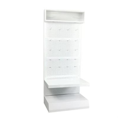 China LED Light Shop Display Units Header Hanging Pegboard Metal Display Rack for sale
