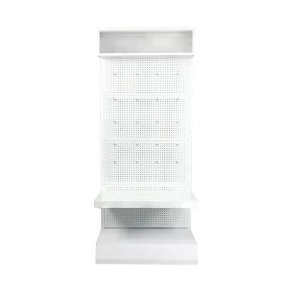 China LED Light Shop Display Units Header Hanging Pegboard Metal Display Rack for sale