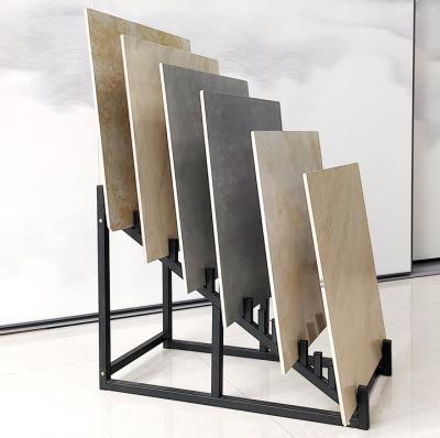 China Custom 20pcs Steel Sample Board Waterfall Display Stand For Ceramic Tile for sale