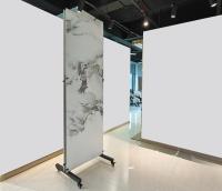 China Movable Large Panel  Tile Display Holder Double Sided Metal Granite Slab Racks for sale