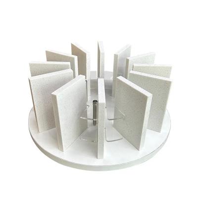 China Desktop Porcelain Granite Display Rack Tile Quartz Rotating Display Stands For Stones for sale